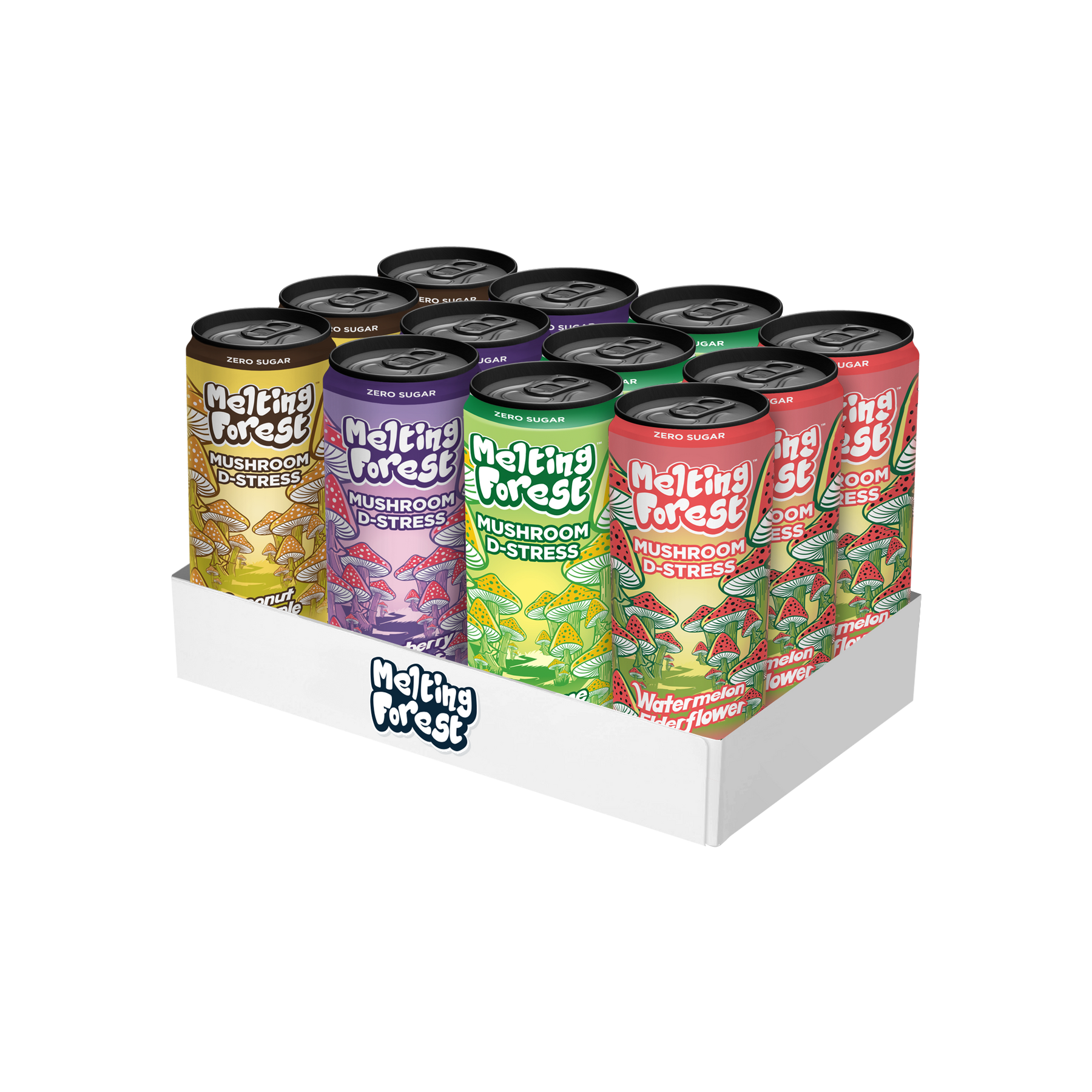 Melting Forest Mushroom Energy Drinks | Variety 12 Pack