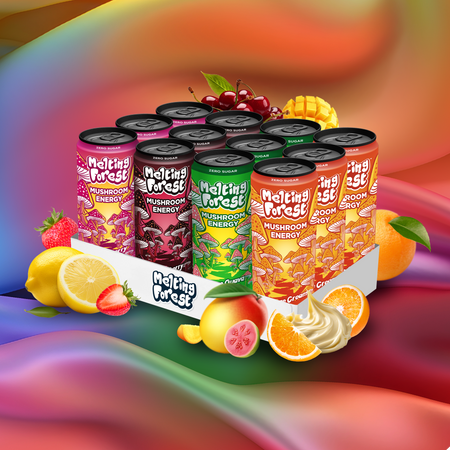Melting Forest Mushroom Energy Drinks | Variety 12 Pack